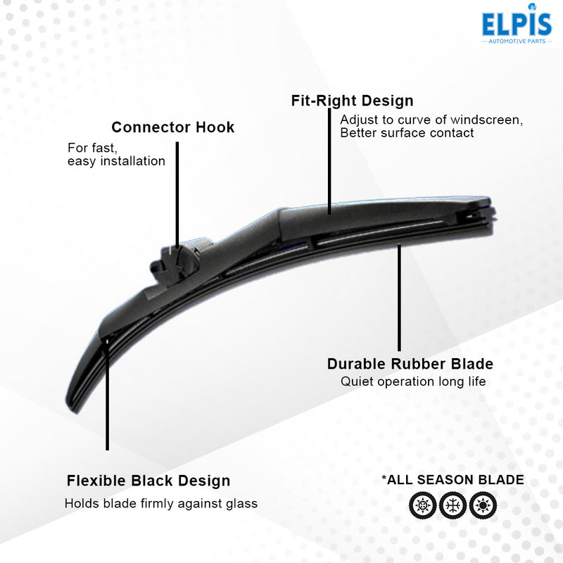 For Maruti Suzuki Baleno. ELPIS® Premium Quality Hybrid Wiper Blades,
