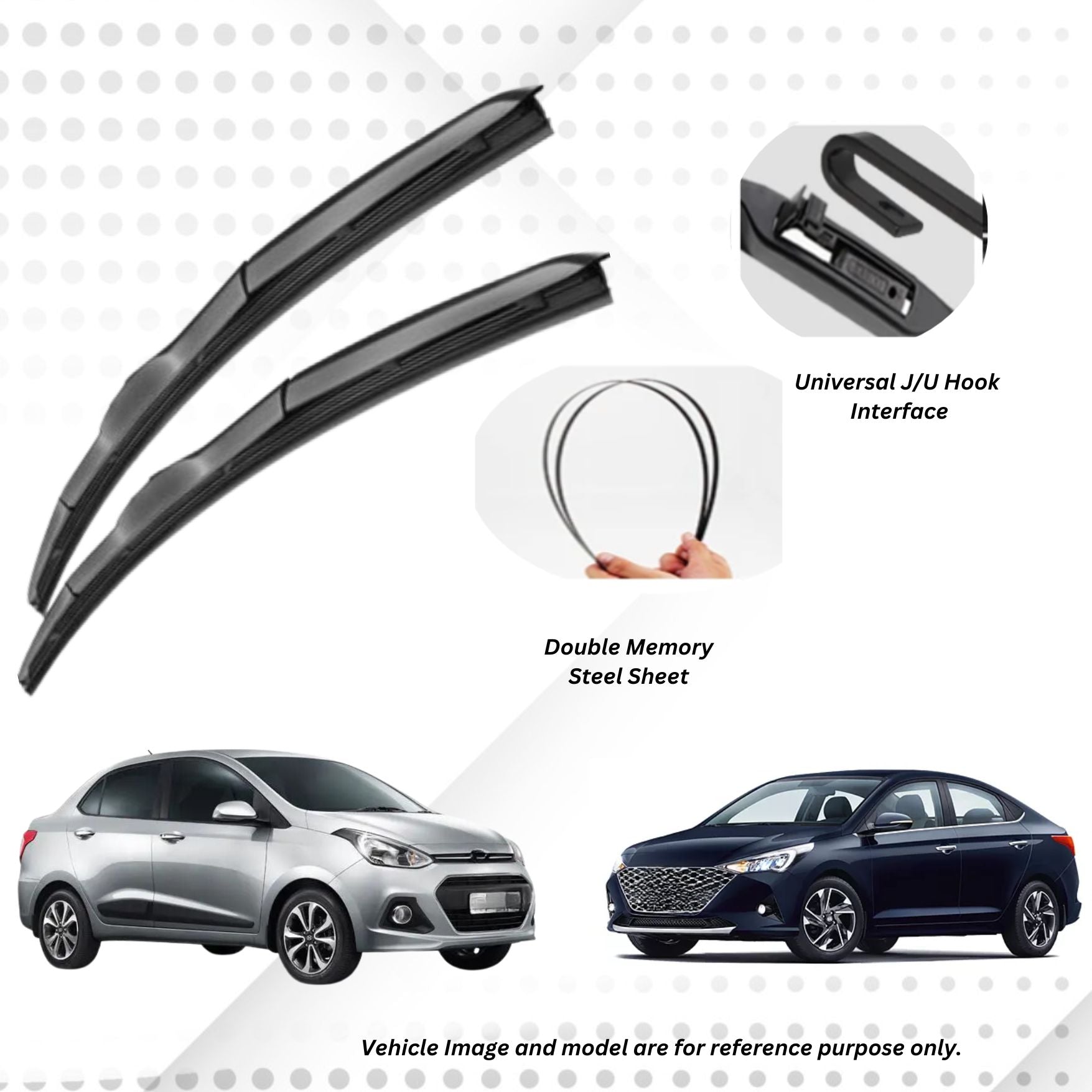 For Hyundai Verna/Xcent ELPIS® Premium Quality Hybrid Wiper Blades, DI
